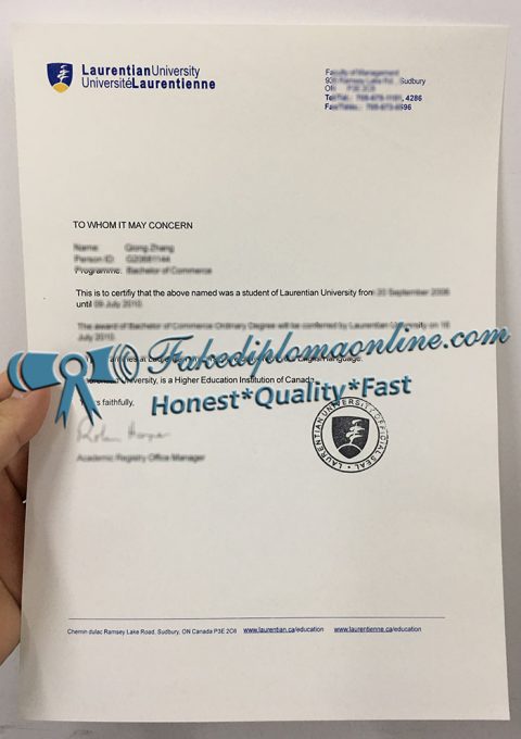 How to buy a fake Laurentian University Graduation letter from Canada