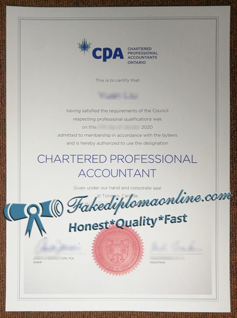 How much to take a fake CPA certificate in Ontario, Canada