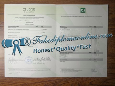 Where to copy the FOM Hochschule transcript, buy diploma supplement