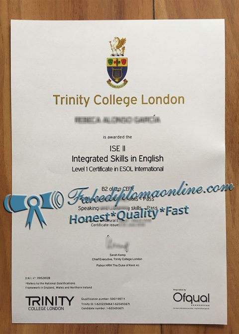 How to get a realistic Trinity College London ISE certificate online