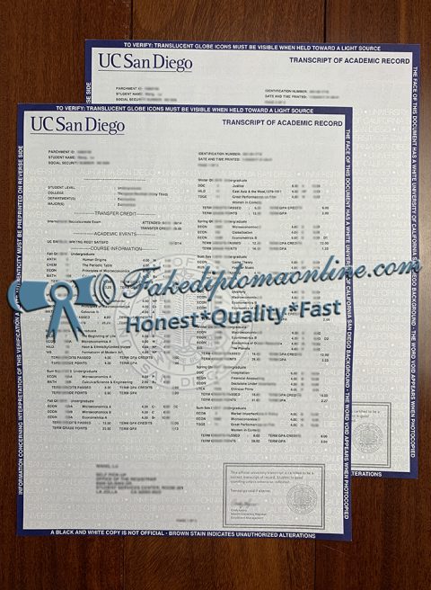 Can I edit the UC San Diego official transcript with a good score?