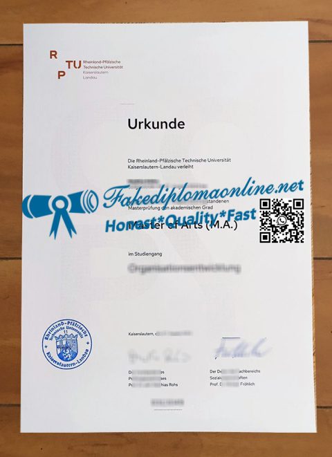 I need a RPTU Kaiserslautern - Landau Urkunde from Germany